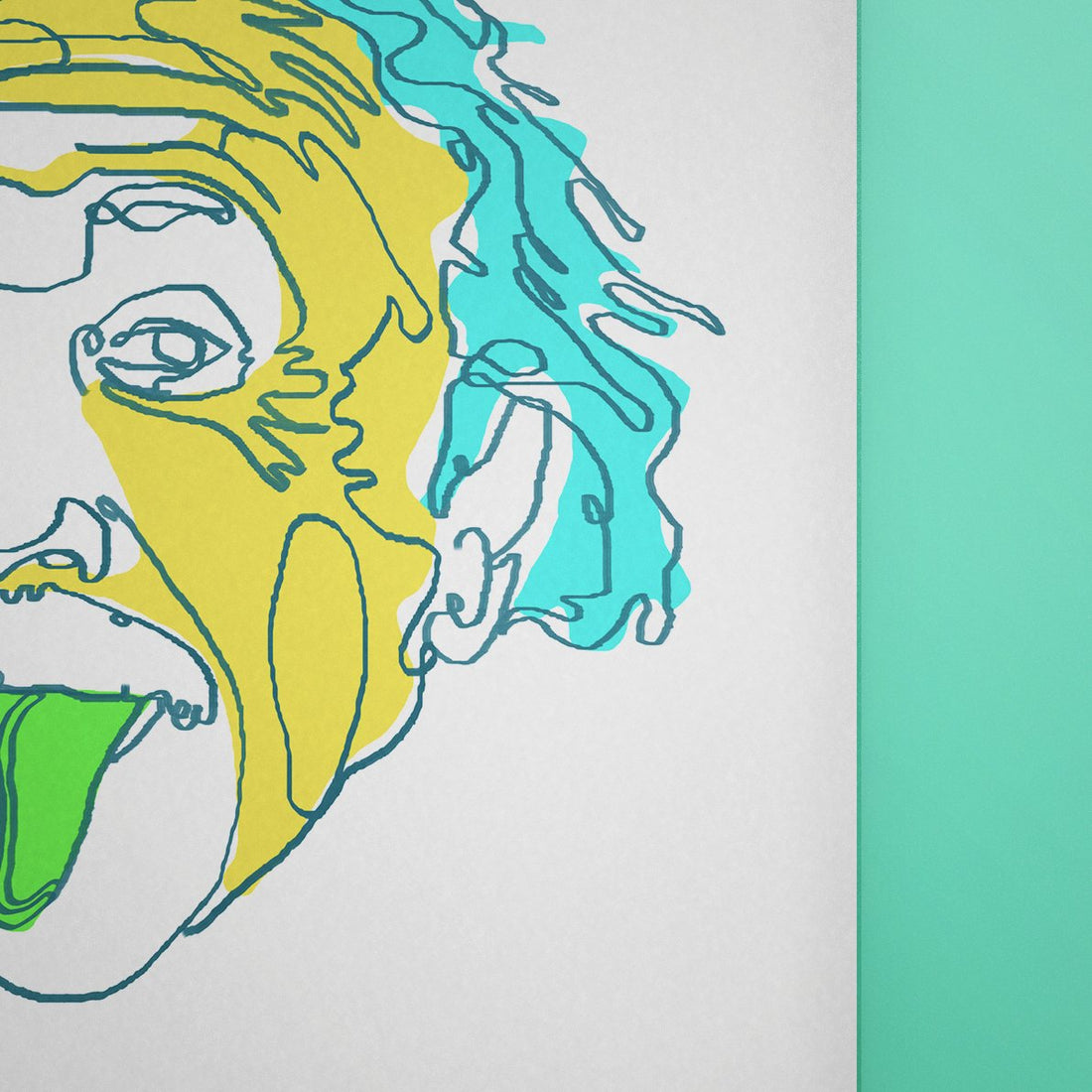 Einstein Line Art | Painting | Print | Poster | Albert Einstein Tongue ...
